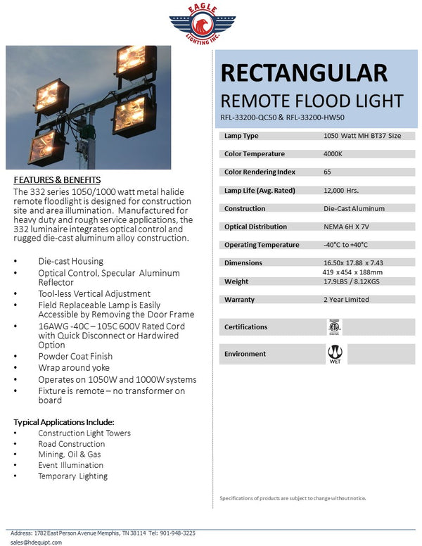 Metal Halide Square Fixture | Amida Light Tower